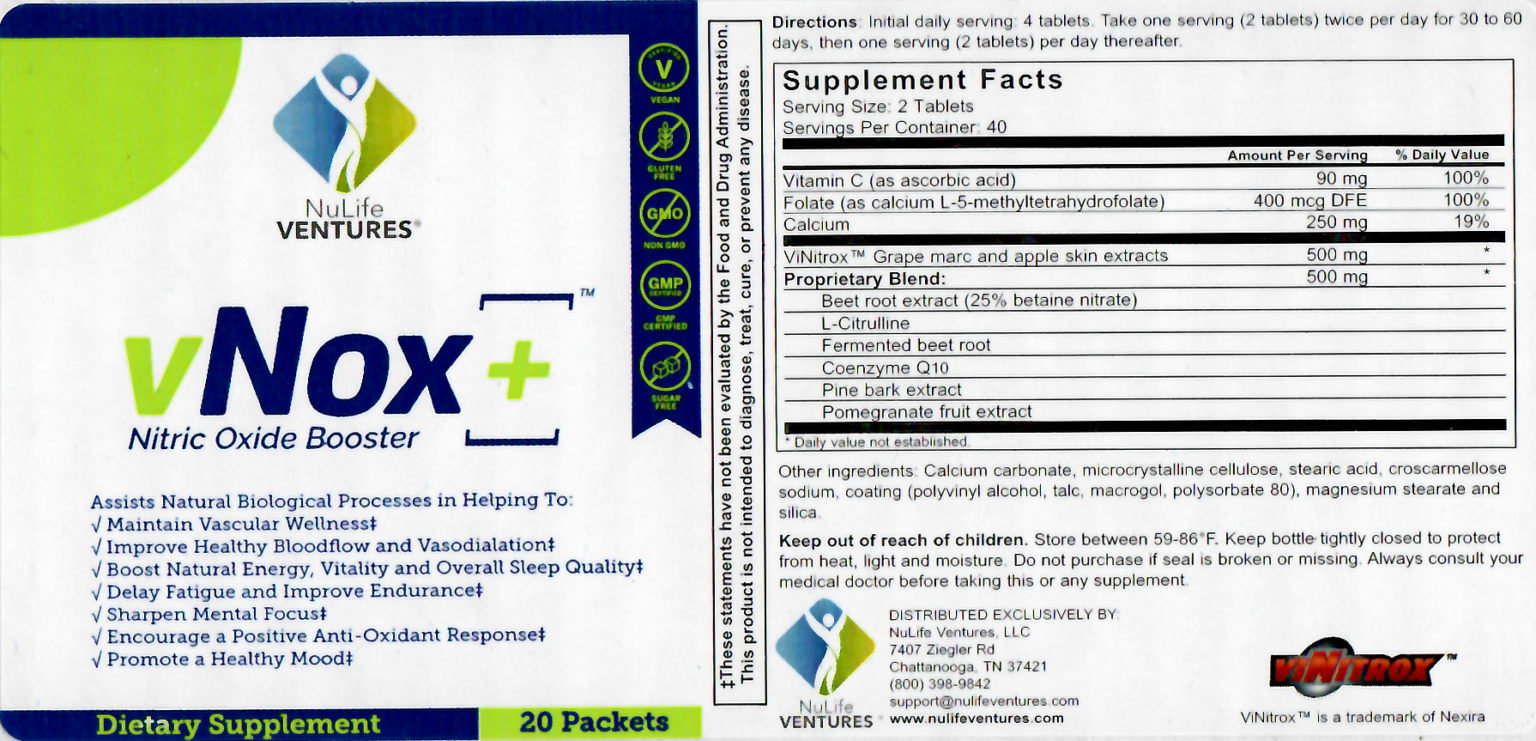 Nitric Oxide Booster vNox+ w/ViNitrox Benefits | NuLife Sciences