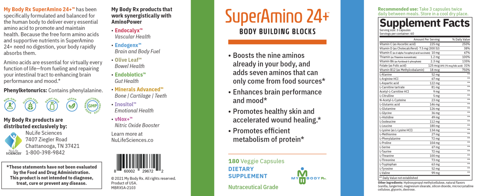 SuperAmino 24+ – Body Building Blocks | NuLife Sciences